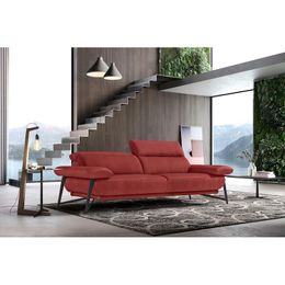 Egoitaliano 2,5-Sitzer &raquo;Anais, Designsofa mit erstklassigem Sitzkomfort, Fu&szlig;farbe schattengrau&laquo; Kopfteil verstellbar, 232 cm, Luxus-Microfaser Lederoptik, marsala