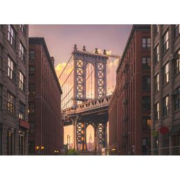 Livingwalls living walls Fototapete &raquo;Designwalls Brooklyn Bridge&laquo; glatt Vlies, Wand, Schr&auml;ge, Decke bunt Vlies B/L: 3,5m x 2,55m