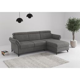 Sit & More sit&more Ecksofa &raquo;Glendale, L-Form&laquo; inkl. Kopfteilverstellung,wahlweise mit Vorziehsitz und Bettkasten grau 90% Polyester, 10% Polyamid B/H/T: 253cm x