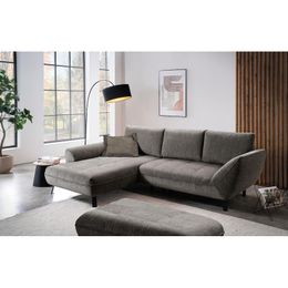 exxpo - sofa fashion Ecksofa &raquo;Bellini, Materialmix oder komplett Struktur, Breite 268cm, bequem&laquo; bequem und modern, Chenille-Struktur Bezug, L-Form B/