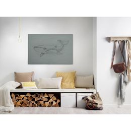 A.S. Cr&eacute;ation Leinwandbild &raquo;titan 3&laquo; Kunst Tiere 1 Stk. tlg. Schwarz-Wei&szlig; Zeichnung Wal Keilrahmen Leinwand-Bild Wohnzimmer modern grau Massivholz, Stahl B/H/T: 