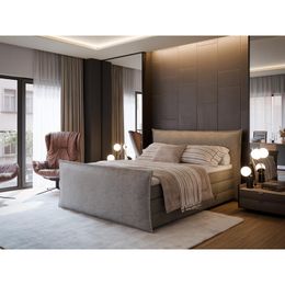 FORTE Boxspringbett &raquo;Harmonie inkl. Bettkasten und Topper, Kopf- und Fu&szlig;teil in Kissenoptik&laquo; in den Breiten 140cm, 160cm und 180cm erh&auml;ltlich grau 