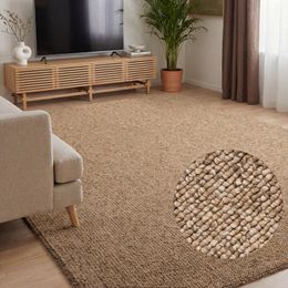 ELLE DECORATION Teppich &raquo;Rocco&laquo; rechteckig 10 mm H&ouml;he L&auml;ufer, waschbar, Wohnzimmer, Esszimmer, Woll-Optik braun Polypropylen B : 80cm 1 Stk., 10mm, L: