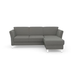Sit & More sit&more Ecksofa &raquo;Visby L-Form&laquo; wahlweise mit Schlaffunktion und Bettkasten, frei im Raum stellbar grau B/H/T: 248cm x 87cm x 162cm, Struktur fein, 