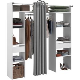 Parisot Mehrzweckschrank &raquo;Combi 2&laquo; Set, 1 Stk. tlg. wei&szlig; Holzwerkstoff wei&szlig;, B/H/T: 198cm x 203cm x 40cm, Schubladen: 2 Stk., Basisausf&uuml;hrung