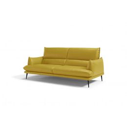 Egoitaliano 2,5-Sitzer &raquo;FUNNY, hochwertiges und aktuelles Design, bequeme R&uuml;ckenlehne&laquo; toller Sitzkomfort gelb Leder B/H/T: 210cm x 90cm x 95cm, Leder