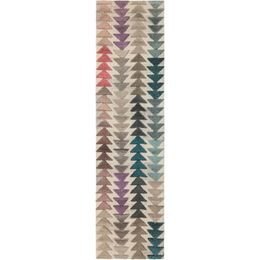 FLAIR RUGS L&auml;ufer &raquo;Archer 3D Effekt&laquo; rechteckig 10 mm H&ouml;he Wolle, Teppichl&auml;ufer, Wohnzimmer, Schlafzimmer, Esszimmer bunt Wolle B : 60cm 1 Stk., 10mm,