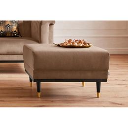 Home Affaire Hocker &raquo;Chamby&laquo; mit Holzrahmen unten braun Luxus-Microfaser Lederoptik (100% Polyester);Samtoptik (100% Polyester) B/H/T: 70cm x 46cm x 