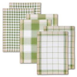 Dyckhoff Geschirrtuch &raquo;KARO, Ma&szlig;e je Tuch ca. 50x70 cm&laquo; mit drei verschiedenen Motiven gr&uuml;n 100% Baumwolle 6 Stk., 100 % Baumwolle