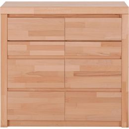 OTTO home Kommode &raquo;Silkeborg Fronten & Leisten aus Massivholz, Kospus aus Melamin&laquo; B/T/H: 90/35/85 cm. 2Schubladen & 2geschlossenen F&auml;chern. Stauraum 