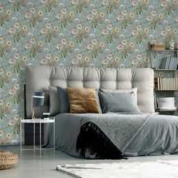 Boutique Vliestapete &raquo;MARTHA&laquo; glatt blau Vlies B/L: 0,52m x 10m, Rollen: 1