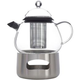 SABATIER International Teekanne &raquo;Brasserie&laquo; 1,2 l Set, 1x Edelstahl Rechaud 1x Edelstahl Sieb 1x Glasdeckel 1x Teekanne, 4 Stk. tlg. 1,2 L 