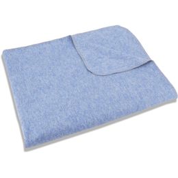 SETEX Wohndecke &raquo;Kuscheldecke&laquo; mit Ziernaht in Melange-Optik, Kuscheldecke blau Baumwolle, Polyester B/L: 75cm x 120cm