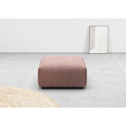 Home Affaire Hocker &raquo;Glimminge auch in Breitcord, Feincord und Easy care-Bezug&laquo; passend zur Serie "Glimminge" rosa 95% Polyester, 5% Nylon B/H/T: 80cm