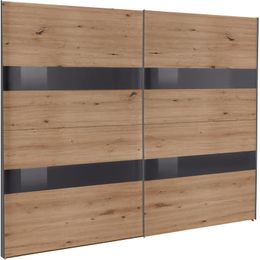 wimex Schwebet&uuml;renschrank &raquo;Altona&laquo; mit Glaselementen und zus&auml;tzlichen Einlegeb&ouml;den grau Holzwerkstoff Artisan Eiche, B/H/T: 270cm x 236cm x 65cm, T&uuml;ren: 2 