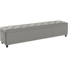 Home Affaire Bettbank &raquo;Relaxy&laquo; gesteppt, mit Staufach grau Holzwerkstoff, Massivholz, Polyester B/H/T: 180cm x 41,5cm x 40cm, Luxus-Microfaser