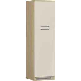 KOCHSTATION K&uuml;hlumbauschrank &raquo;Luna, K&uuml;hlschrank-Umbau, Einbauschrank f&uuml;r K&uuml;hlschrank, Made in Italy&laquo; B/T/H: 60&times;60&times;214,5 cm, f&uuml;r zwei K&uuml;hlschrankh&ouml;hen 