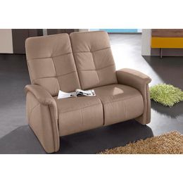 exxpo - sofa fashion Sofa &raquo;Tivoli, Kinosofa, bequem und komfortabel durch die Relaxfunktion&laquo; (2-sitzig), schmale Armlehnen beige Luxus-Microfaser 