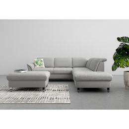 Sit & More sit&more Ecksofa &raquo;Maggiore L-Form&laquo; wahlweise mit Kopfteilverstellung, Schlaffunktion und Stauraum grau 95% Polyester, 5% Polyamid B/H/T: 261cm x 224cm