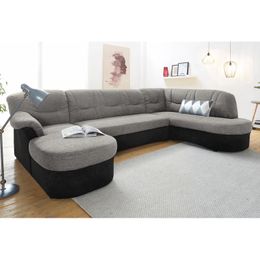 DOMO collection Wohnlandschaft &raquo;SARAFINA 295x83x180 cm, auch mit Federkern f&uuml;r mehr Sitzkomfort!&laquo; whlw. mit Bettfunktion, elegantes Design, U-Form 