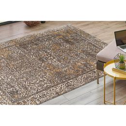 Kayoom Teppich &raquo;Davio 200&laquo; rechteckig 13 mm H&ouml;he beige Polyester B : 160cm 1 Stk., 13mm, L: 230cm