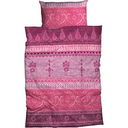 CASATEX Bettw&auml;sche &raquo;Indi&laquo; 2 Stk. romantisch, orientalisch, weich und gem&uuml;tlich lila Biber, Obermaterial: 100% Baumwolle B/L: 135cm x 200cm, 1 Stk., 1 