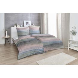 Primera Bettw&auml;sche &raquo;Strip Up Your Life&laquo; 2 Stk. mit ineinander laufende Streifen bunt Satin, Obermaterial: 100% Baumwolle B/L: 135cm x 200cm, 1 Stk., 1 Stk., 