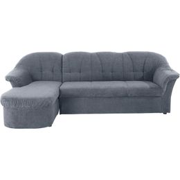 DOMO collection Ecksofa &raquo;Pegnitz, elegante R&uuml;ckensteppung, komfortabel, Breite 238cm, L-Form&laquo; wahlweise mit Bettfunktion grau 95% Polyester, 5% Nylon 