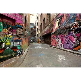 papermoon Fototapete &raquo;Graffiti-Gasse&laquo; bunt Vlies B/L: 2,5m x 1,86m, Bahnen: 5 Stk.
