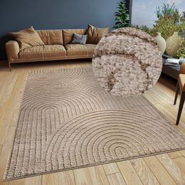 ELLE DECORATION Designteppich &raquo;Cosy Panglao, auch als Rundteppich erh&auml;ltlich&laquo; rechteckig 14 mm H&ouml;he uni Kurzflor, Hoch Tief Struktur, modern, Skandi, 