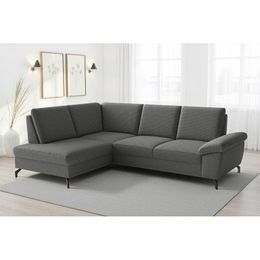 Sit & More sit&more Ecksofa &raquo;Chelsea L-Form, B: 264 cm, mit Armteil-& Sitztiefenverstellung&laquo; optional Schlaffunktion und Bettkasten grau 100% Polyester B/H/T: 