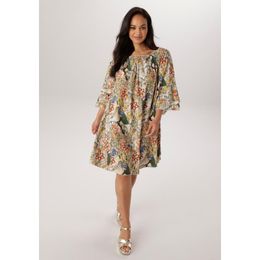 Aniston Plus Damen Aniston PLUS Blusenkleid mit Gummizug am Ausschnitt 46, N-Gr