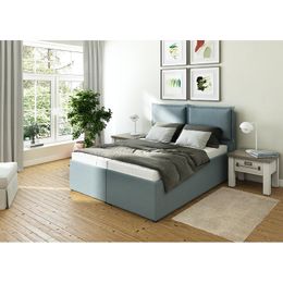 Maintal Polsterbett &raquo;Lyara&laquo; wahlweise ohne Matratze oder mit 3 Matratzenarten zur Auswahl blau Struktur fein (100% Polyester) Liegefl&auml;che L&auml;nge B: 200cm x 