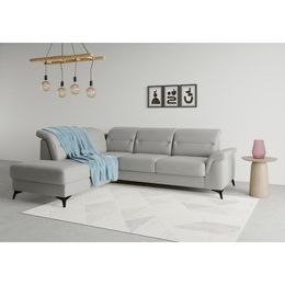 Sit & More sit&more Ecksofa &raquo;Sinatra L-Form&laquo; mit Ottomane, optional mit Kopfteilverstellung und Armteilfunktion grau 100% Polyester B/H/T: 251cm x 85cm x 220cm, 