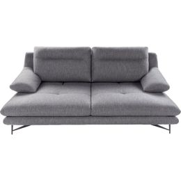 Calia italia 3-Sitzer &raquo;Cezanne modern, elegant und bequem, aufwendige Detailverarbeitung&laquo; wahlweise mit Sitztiefenverstellung grau B/H/T: 215cm x 90cm