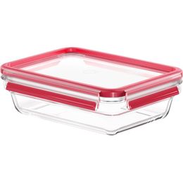 Emsa Aufbewahrungsbecher &raquo;Clip & Close Glas&laquo; 1,1 Liter, rechteckig, Stapelkante, backofengeeignet, auslaufsicher transparent Glas, Polyprophylen (PP) B/H/L