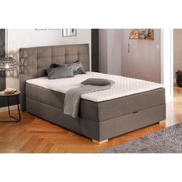 Home Affaire Boxbett &raquo;Olivet mit Bettkasten&laquo; in 4 Farben, 4 Breiten, 2 Matratzenarten, auch in &Uuml;berl&auml;nge 220 cm braun Struktur (100% Polyester), 