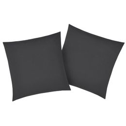 OTTO home Kissenbez&uuml;ge &raquo;Luisa&laquo; aus 100% Baumwolle, mit Rei&szlig;verschluss, atmungsaktiv, uni grau Renforc&eacute;, Renforc&eacute; B/L: 50cm x 50cm, 2 Stk., Renforc&eacute;