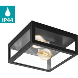 Eglo Au&szlig;en-Deckenleuchte &raquo;ALAMONTE 1&laquo; E27 Wandlampe au&szlig;en, L29 x H29 x B13 cm, rustikal, E27, IP44, max. 60W schwarz 2, H: 13cm