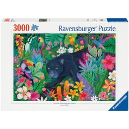 Ravensburger Puzzle &raquo;Panther im bl&uuml;henden Dschungel&laquo; Made in Germany bunt Pappe Einheitsgr&ouml;&szlig;e