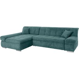 DOMO collection Ecksofa &raquo;MONA 297x173 cm, modern und komfortabel&laquo; whlw. mit Bettfunktion, L-Form blau Struktur fein 100% Polyester;Chenilleoptik 100% 