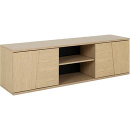 Lowboard &raquo;SOLENA&laquo; Lowboard 2 T&uuml;ren beige Holzwerkstoff B/H/T: 160cm x 49cm x 40cm, 3 Regalboden, 0 Stk., Eiche, 2 Stk.