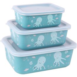AWAVE Frischhaltedose &raquo;AWAVE&laquo; mit rPET, 400/700/1300 ml blau Kunststoff B/H/L: 14,5cm x 7cm x 19,5cm
