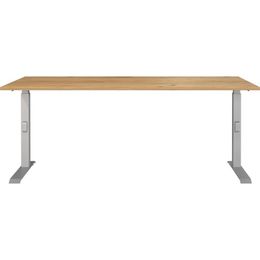 Germania Schreibtisch &raquo;Downey&laquo; h&ouml;henverstellbar von 68-91 cm, verf&uuml;gbar in verschiedenen Breiten silber B/H/T: 180cm x 91cm x 80cm, Gestellfarbe 