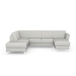 Sit & More sit&more Wohnlandschaft &raquo;Visby U-Form&laquo; Wahlweise mit Schlaffunktion und Stauraum, frei im Raum stellbar grau B/H/T: 303cm x 87cm x 213cm, Soft clean, 