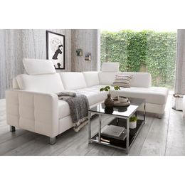 Sit & More sit&more Ecksofa &raquo;Pablo L-Form&laquo; wahlweise mit Schlaffunktion wei&szlig; Struktur fein (100% Polyester);Struktur (100% Polyester) B/H/T: 233cm x 78cm x 196cm