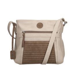 Rieker Damen Umh&auml;ngetasche Schultertasche, Damen-Handtasche, mit praktischen F&auml;chern beige B/H/T: 30cm x 29cm x 12cm