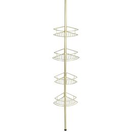 Wenko Teleskopregal &raquo;Dolcedo&laquo; Eckregal mit 4 Ablagen, h&ouml;henverstellbar 65-275 cm gold Edelstahl B/H/T: 31cm x 275cm x 23cm