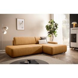 Home Affaire Ecksofa &raquo;TORGE, Schlafsofa Cord, Samtvelours u. Strukur fein, Couch in L-Form&laquo; Schlaffunktion und Bettkasten, Liegefl&auml;che: 210x125 cm, 