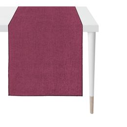 Apelt Tischl&auml;ufer &raquo;Stone&laquo; mit Kettelrand rot Leinen, Polyester B/L: 46cm x 140cm, 1 Stk., rechteckig